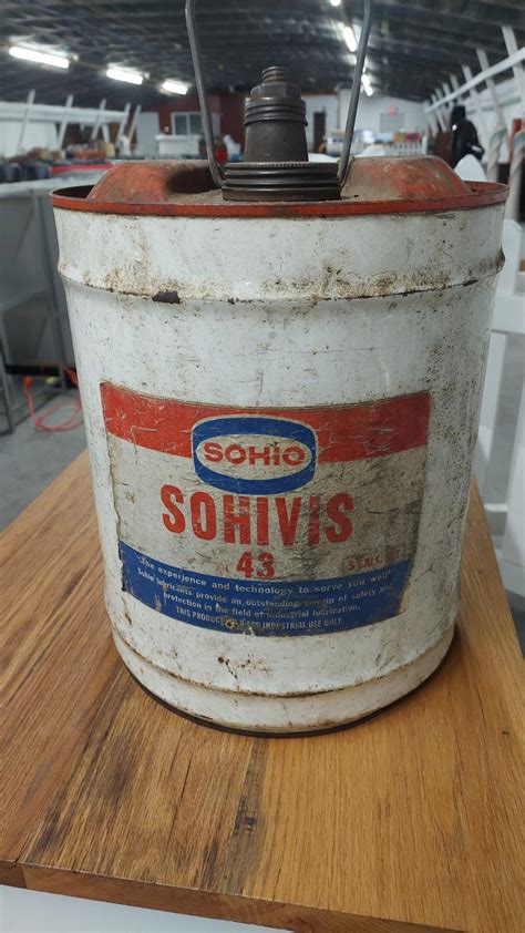 Antique Sohio Vis 43 5 Gallon Oil Can See Pictures Bosley Auctioneers
