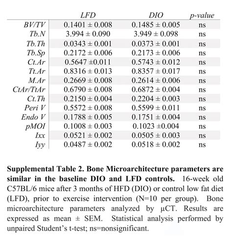 Supplemental Table 2 Bone Microarchitecture Parameters Are Similar In Download Scientific