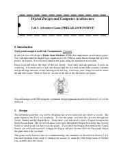 Lab Prelab Pdf Digital Design And Computer Architecture Lab Adventure Game PRELAB