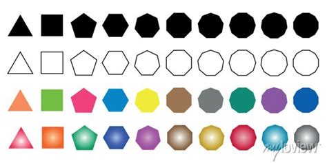 Different Types Of Regular Polygons D Geometric Shapes Triangle Wall Mural Murals Teacher