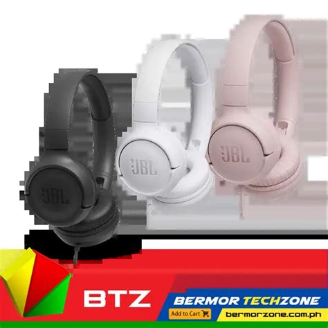 JBL Tune 500 Wired On Ear Headphones Black White Pink Bermor Techzone