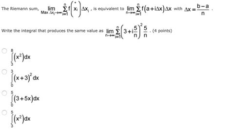 Solved Write The Integral That Produces The Same Value As