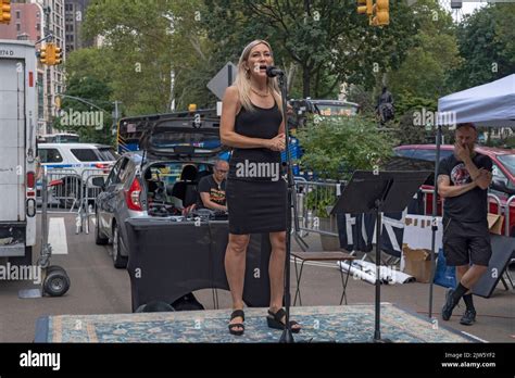 New York Ny August 27 2022 Petas Ashley Byrne Speaks At The