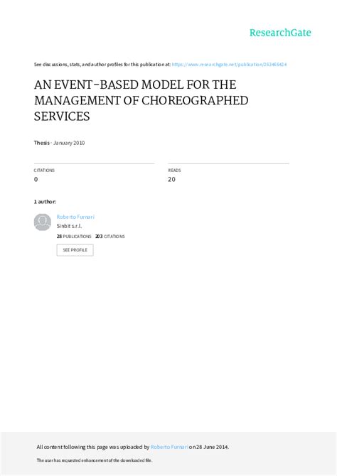 Pdf An Event Based Model For The Management Of Choreographed Services