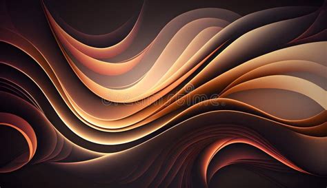 Smooth Abstract Composition With Lines And Curves Generative Ai Stock Illustration
