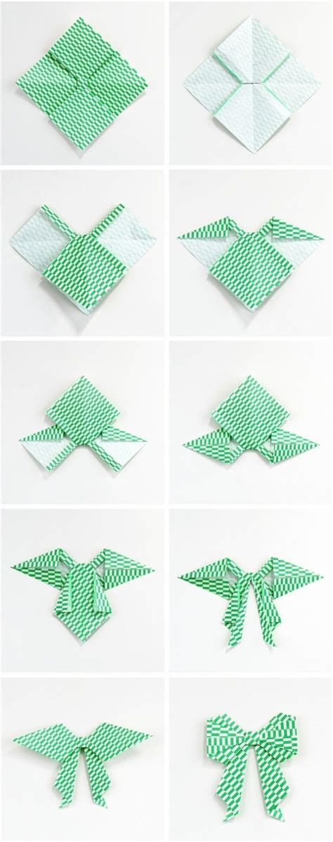 How To Make A Bow Step By Step Image Guides Bored Art Origami Bow Diy Origami Paper