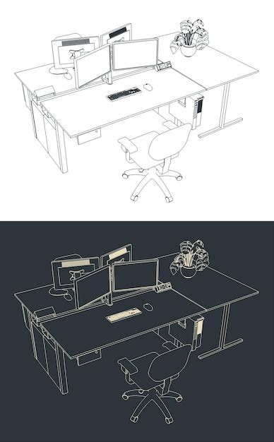 현대적 인 직장 일러스트레이션 프리미엄 벡터