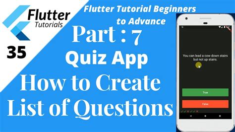 How To Create List Of Questions In Flutter Tutorial Youtube