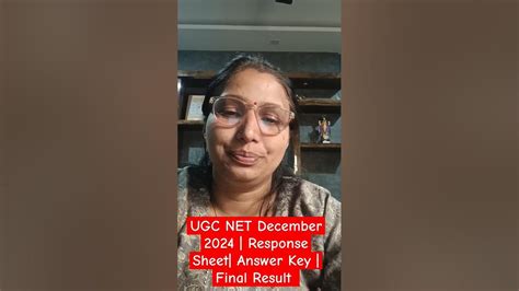 Ugc Net December 2024 Response Sheet Answer Key Final Result Youtube