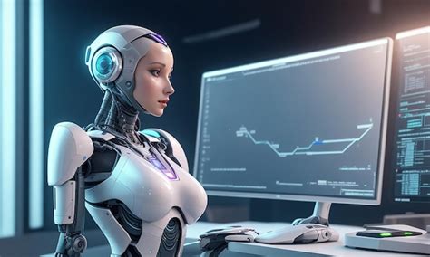 Premium Ai Image Ai Robots Futuristic Female Robot Character Using