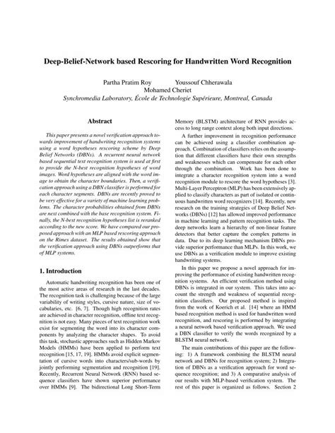 Pdf Deep Belief Network Based Rescoring For Handwritten · Pdf Filedeep Belief Network Based
