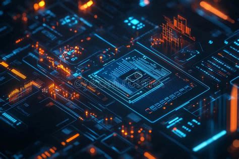 Exploring A Futuristic Microchip Design Illuminated By Vibrant Neon