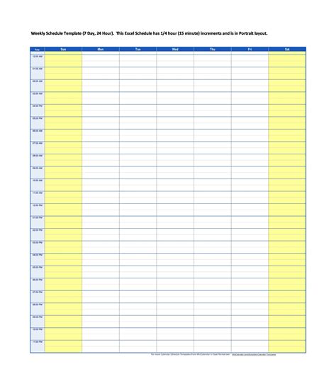 Printable Weekly Schedule Template Excel Word Images And Photos Finder