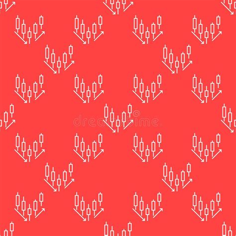 Cryptocurrency Candlestick Formation Vector Price Movements Seamless Pattern In Outline Style