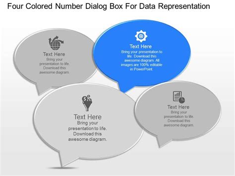 Ja Four Colored Number Dialog Box For Data Representation Powerpoint Template PowerPoint