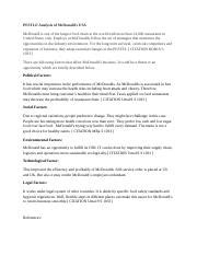 PESTLE Analysis Of McDonald S USA Docx PESTLE Analysis Of McDonald S