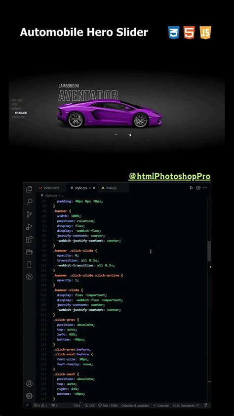 Automobile Hero Slider Using Html Css Htmlcss Shortsvideo Shortsviral Video Youtube