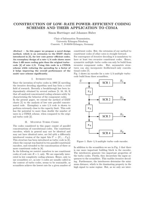 Pdf Construction Of Low Rate Power Efficient Coding Schemes And Their