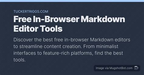 Free In Browser Markdown Editor Tools