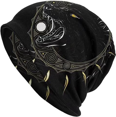 Uni 양면 프린트 바이킹 비니 슬라우치 비니 스컬 캡 케모 모자 헐렁한 머리 장식 남성 여성 조깅 사이클링 Kr