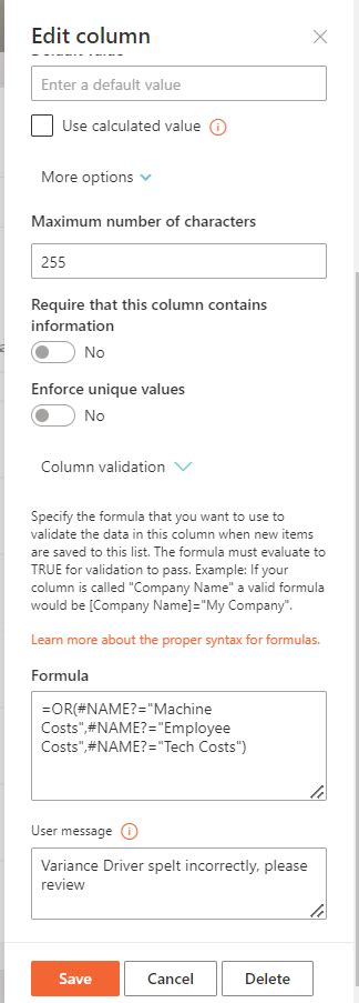 use column validation so that single text column requires an answer