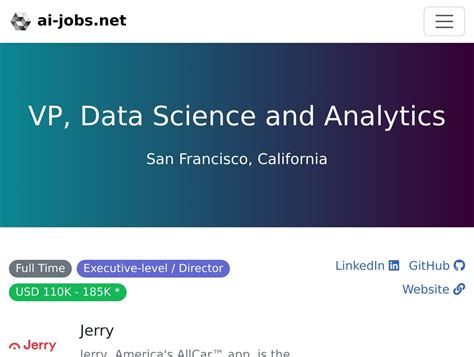 [hiring] vp data science and analytics in san francisco california r ai ml jobs