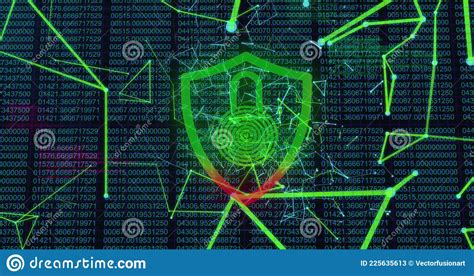 Security Padlock Icon Against Data Processing Stock Image Image Of Development Generated
