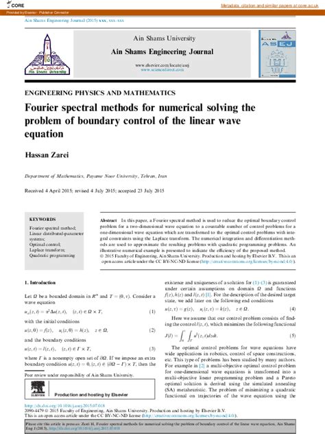 pdf fourier spectral methods for numerical solving the problem of