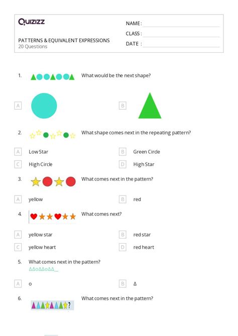 50 Equivalent Expressions Worksheets For 1st Grade On Quizizz Free