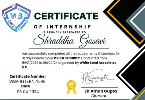 Shraddha Gosavi On Linkedin Cybersecurity Internship
