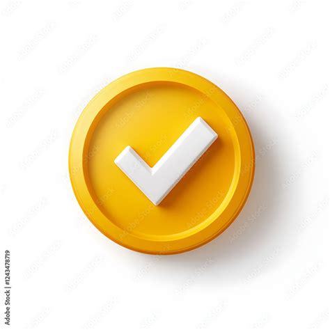3d check icon checklist tick done mark vector realistic plastic