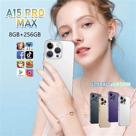 สมาร์ทโฟน 5g A15 Pro Max 7 3 นิ้ว หน่วยความจําแบบเต็มหน้าจอ Hd 8 256gb Android 13 0 แบตเตอรี่