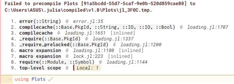 Failed To Precompile Scikitlearn And Plots New To Julia Julia