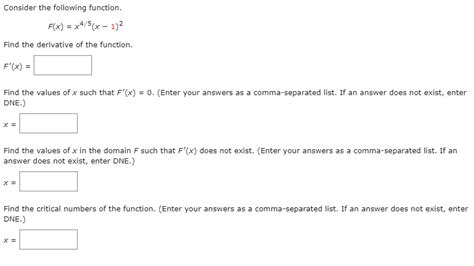 Solved Consider The Following Function F X X4 5 X 1