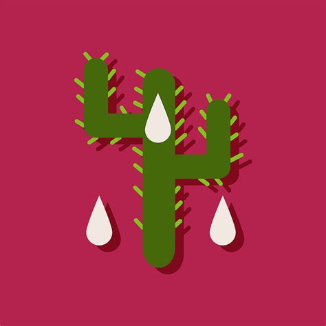 플랫 아이콘 디자인 컬렉션 선인장과 물방울 벡터 Eps Ai Uidownload