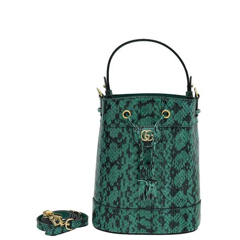 Gucci Green Python Ophidia Bucket Bag The Closet