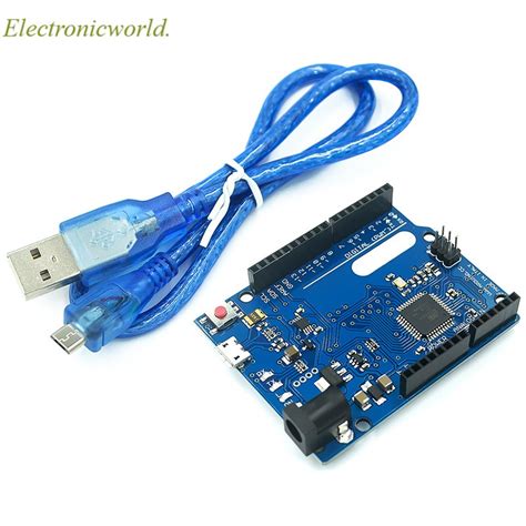 leonardo r3 microcontroller atmega32u4 development board with usb cable