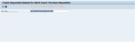 OMHV SAP Tcode Example File Batch Input Requisn Transaction Code