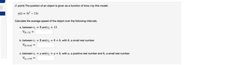 Solved Point The Position Of An Object Is Given As A Chegg