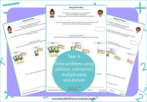 Solving Word Problems Using The 4 Operations Master The Curriculum