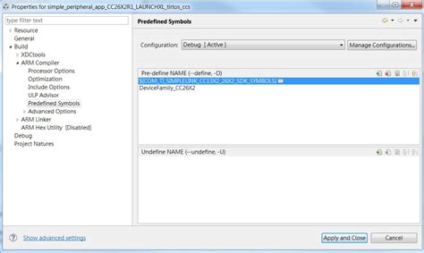 ccs cc2652r how to modify symbol at simple peripheral app opt