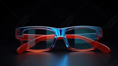 전면 보기 상점 복고풍 파란색 및 빨간색 플라스틱 3d 안경 고글 배경 고풍 배경 할리우드 배경 이미지 Hd 고글 고풍