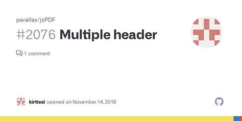 Multiple Header · Issue 2076 · Parallaxjspdf · Github