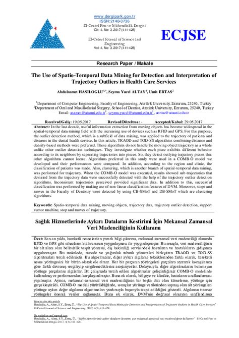 Pdf Detecting Trajectory Outliers In Healthcare With Data Mining