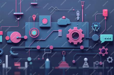 Digital Illustration Showing Operational Processes With Geometric Shapes A Topaz Stone
