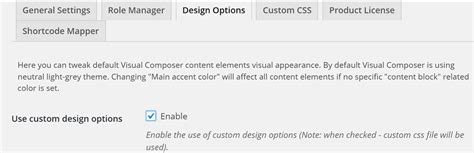 Wordpress Error Using Custom Design Option Visual Composer With