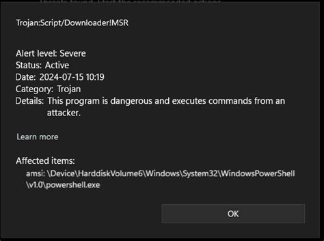 Infected By Trojanscriptdownloadermsr Resolved Malware Removal