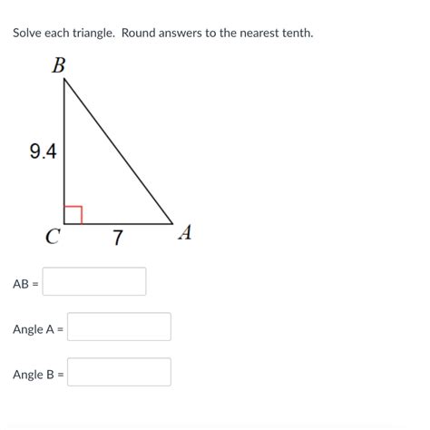 solved solve each triangle round answers to the nearest