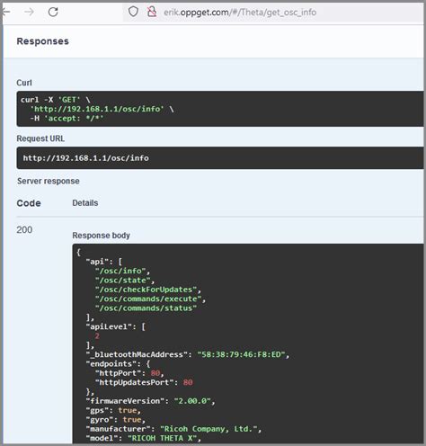 test out real api commands online api usage camera 360 developer