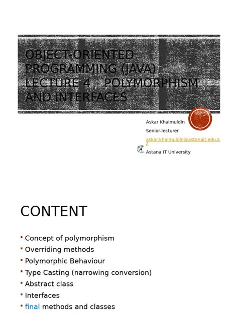 Lecture 4 Polymorphism 3 Pdf Class Computer Programming